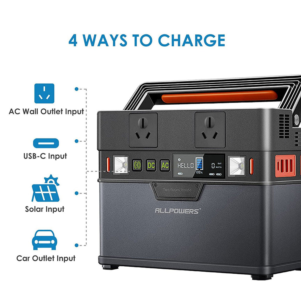 300W Portable Power Station Generator Compact 12V Lightweight Charger