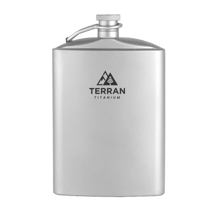 TERRAN Titanium Hip Flask 260ml Ultralight Liquor Pocket Whisky Bottle ...