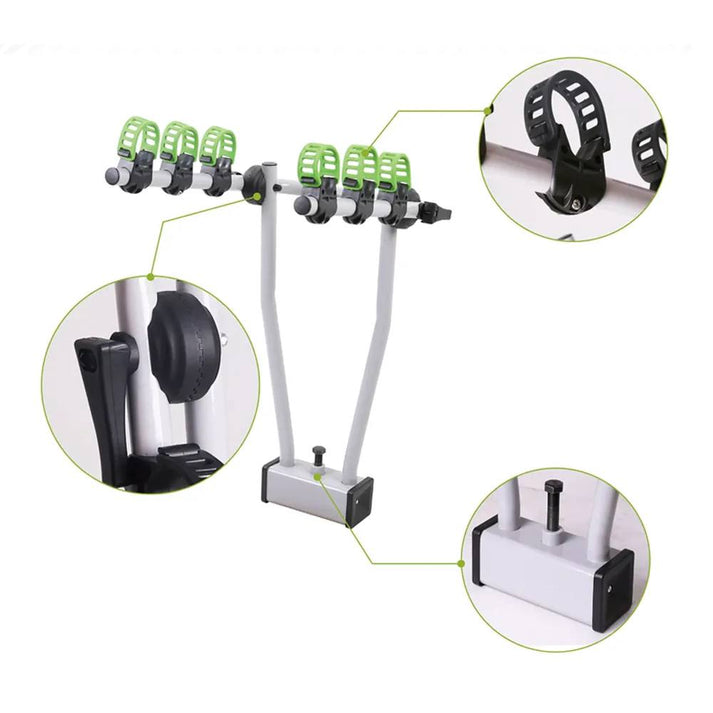 Tow Ball Mount Bike Rack Car Carrier - 3 Bicycles Rear Vehicle Towbar ...