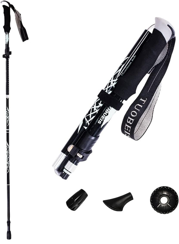 Foldable Hiking Pole Adjustable Ultralight Lightweight Trekking Stick ...