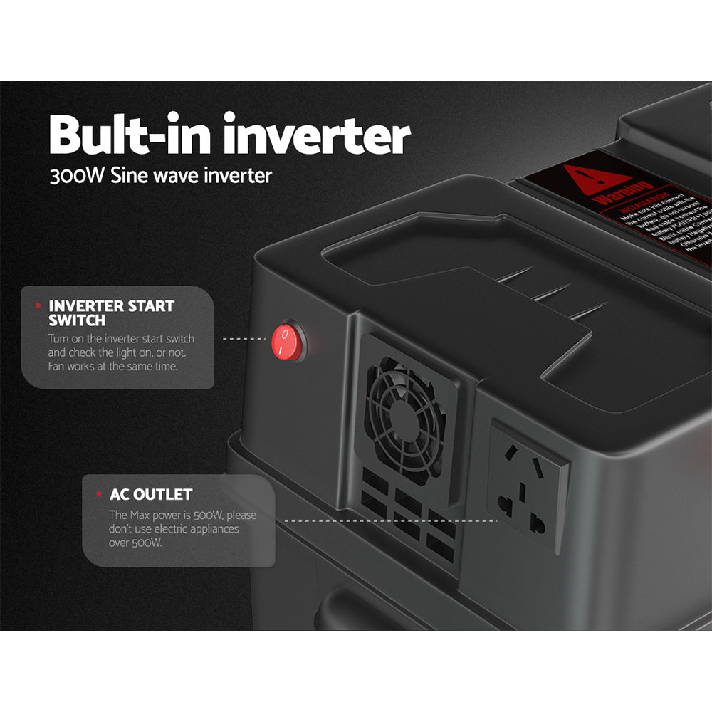 Battery Box + Built-in 500W Inverter Portable Power Station 12 to 240V