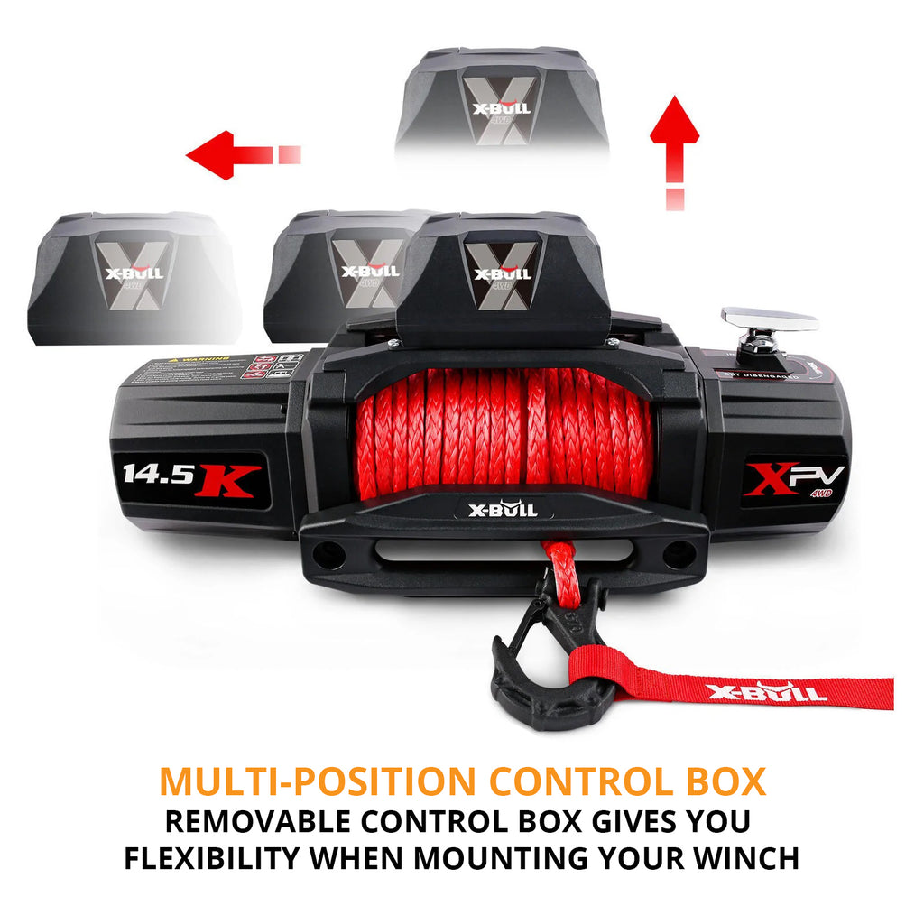 Wireless Electric Winch, 14500LBS Synthetic Rope X-BULL