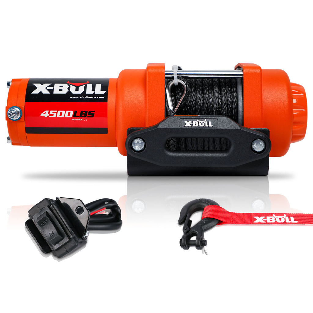 X-BULL Electric Winch 12v Synthetic Rope 4500LBS Wireless Remote ATV U