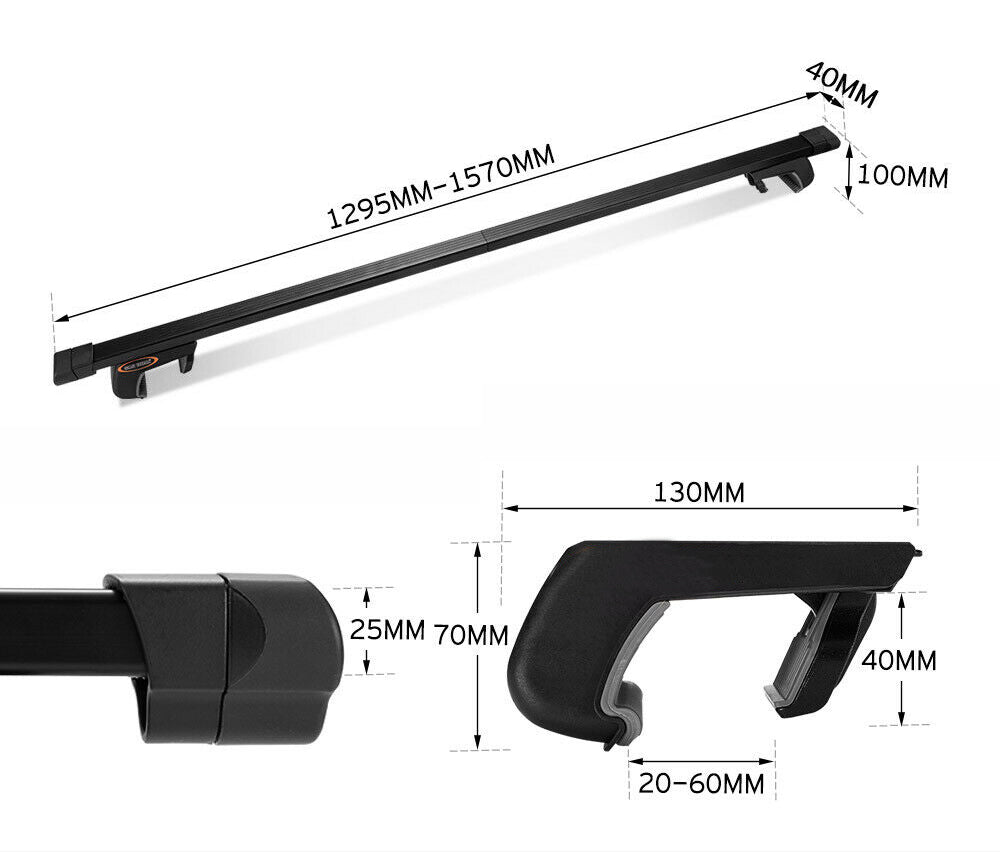 Adjustable Roof Rack | Cross Bars for Raised Rails | Cargo & 4WD