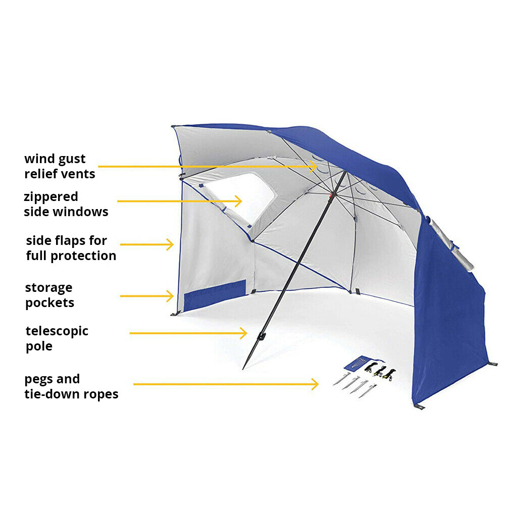 Deluxe Beach Umbrella Side Flaps Gazebo | Summer Gift for Outdoors