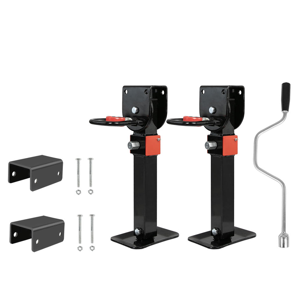 2X 400mm Drop Down Corner Stabilizer Legs 1200LB Caravan Trailer Steel ...