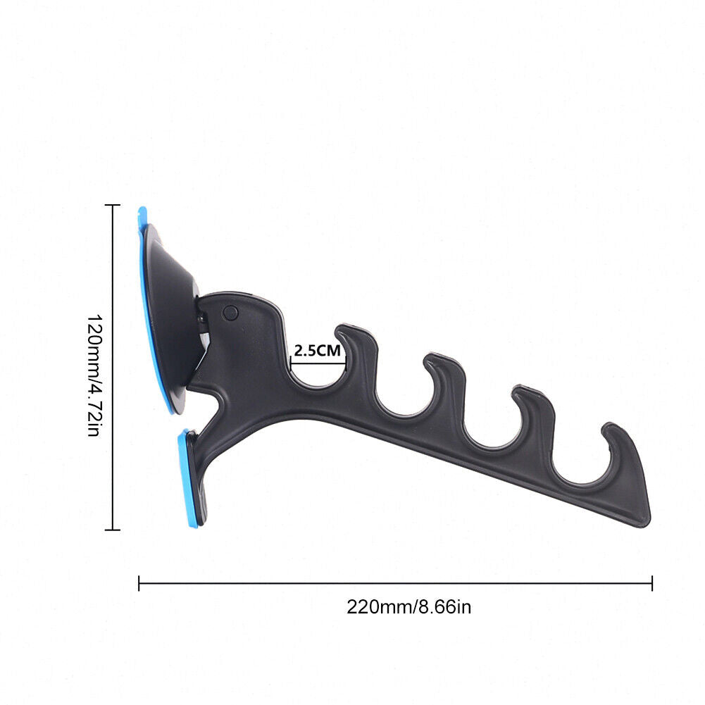 2x Rod Holders Rack - Suction Cup Car Fishing Storage Window Glass