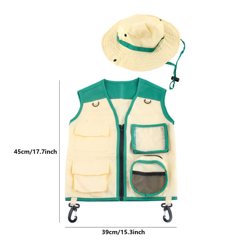 Kids Explorer Kit – Adventure Vest + Hat Set for Children Outdoor Gift