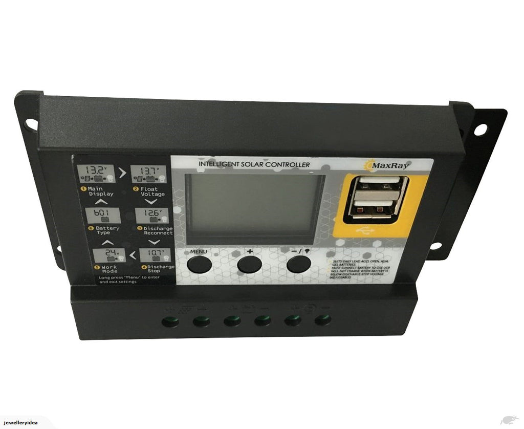 Dual USB Solar Regulator with LCD 10/20/30A | Offgrid and Camping